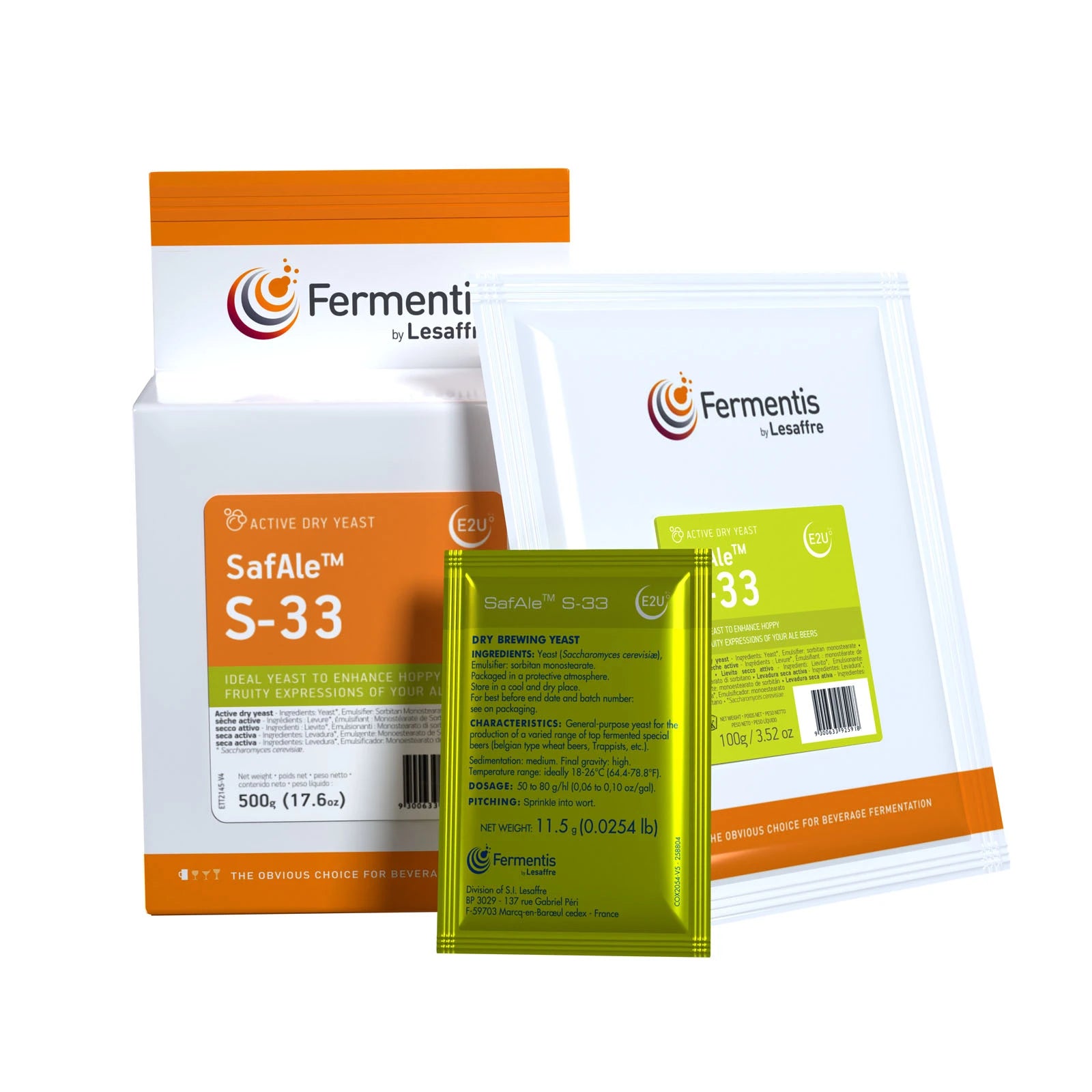 SafAle™ S-33 - Fermentis Brewing yeast for fruity & hoppy beers – Craft ...